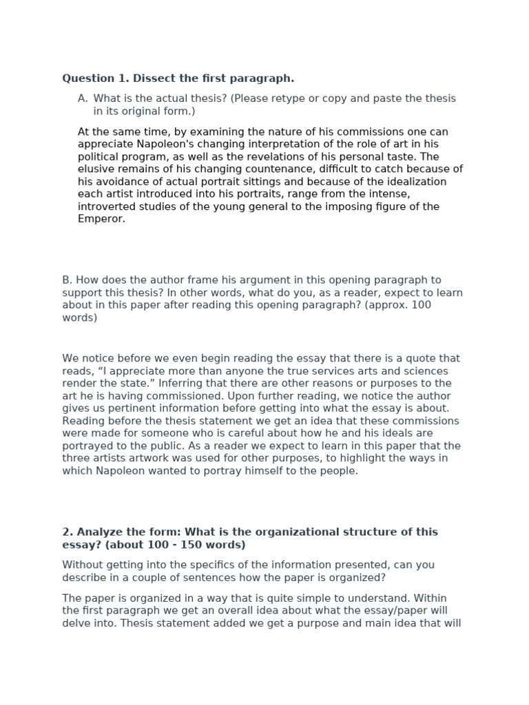 Essay Analysis of Napoleon | PDF | Essays | Paintings