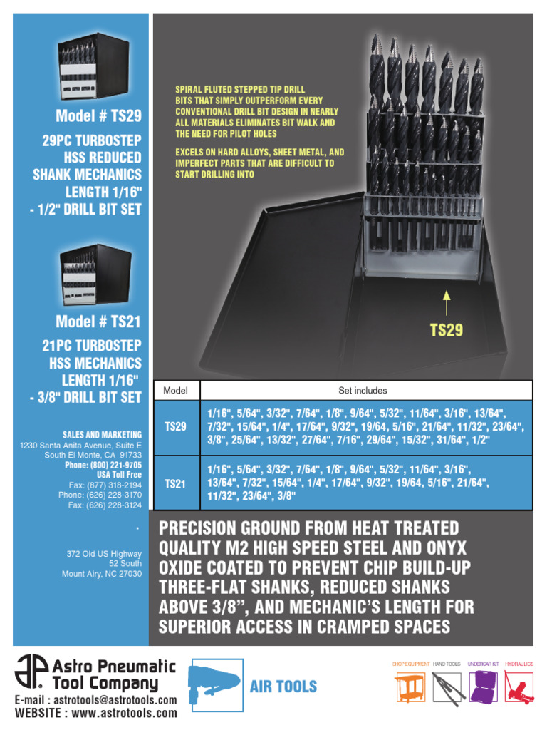 TS29-product-info | PDF | Drill | Metals