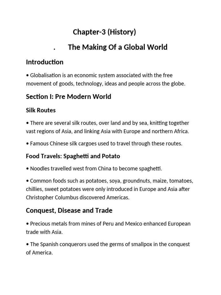 Ch-3 The Making of Global World Notes (History) | PDF | Bretton Woods ...