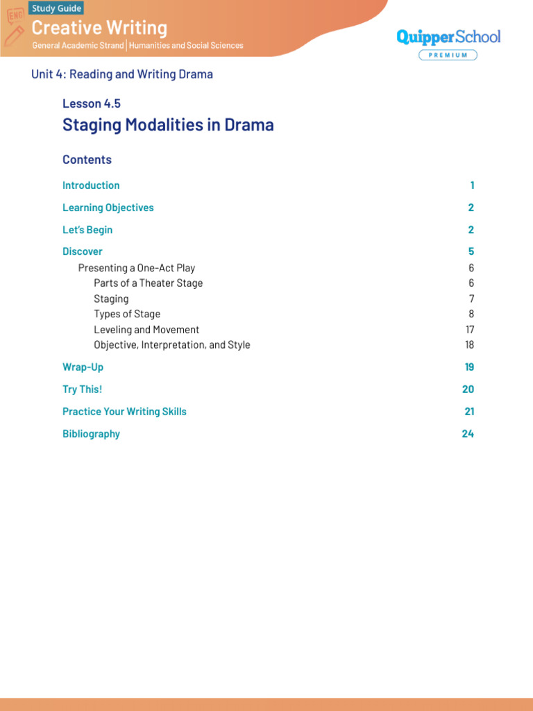 CRW11 - 12 Q2 0405M - SG - Staging Modalities in Drama | PDF | Actor | Shakespeare's Sonnets