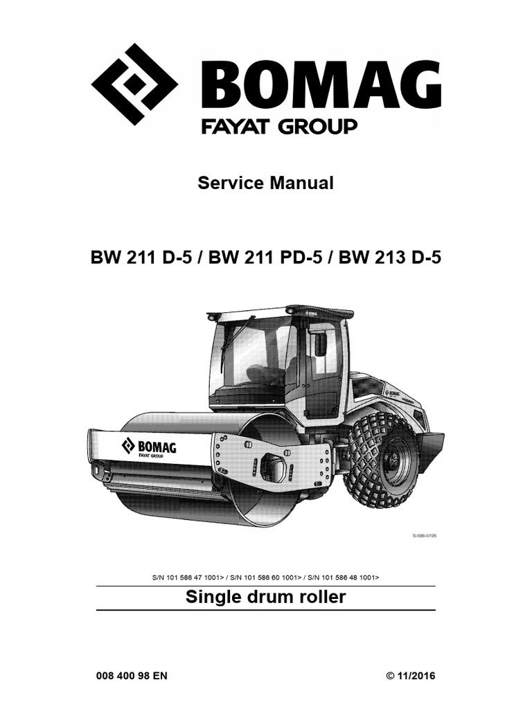 Service Manual BW211D-5 00840098EN.k16 | PDF | Troubleshooting | Engines