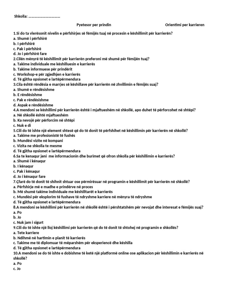 Pyetesor Per Prindin. | PDF