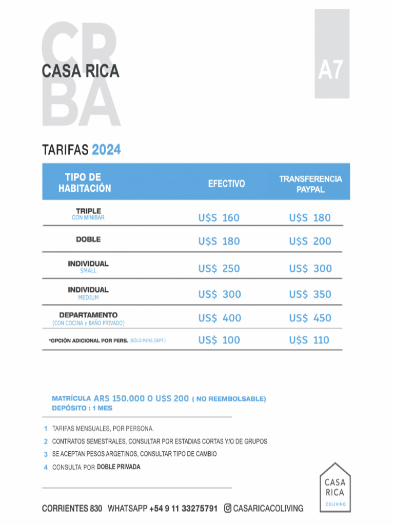 CR-Tarifario 2024 A7 | PDF
