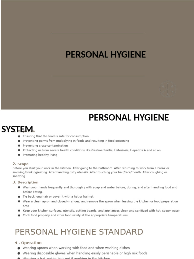 Sop Personal Hygiene | PDF