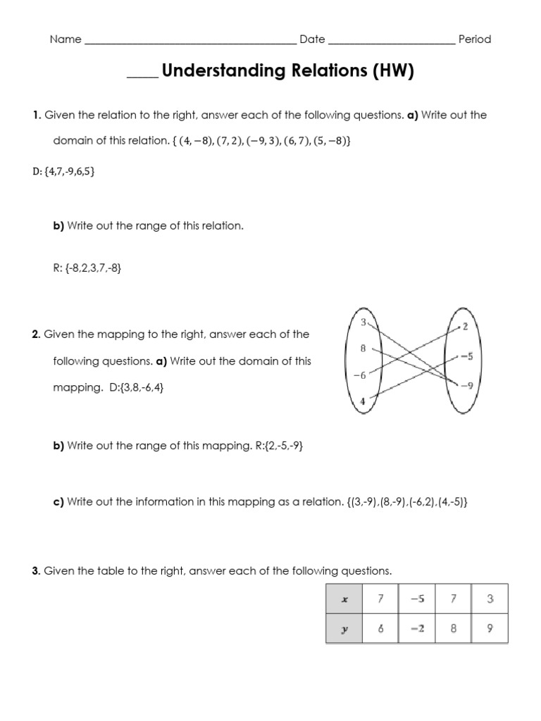 Understanding Relations Homework Guide | PDF