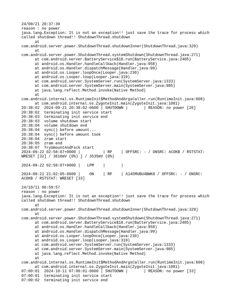 Power Off Reset Reason Backup | PDF | Java (Programming Language) | Computer Programming