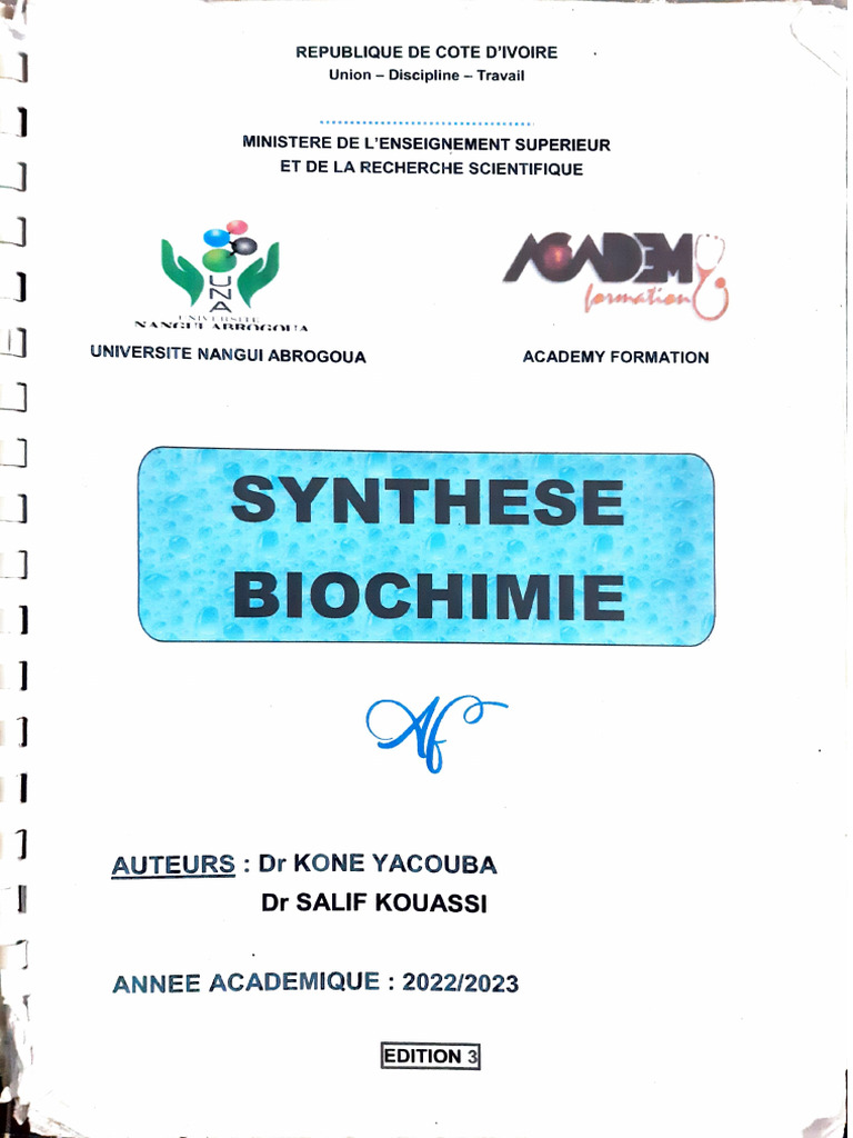 Cochage Biochimie | PDF