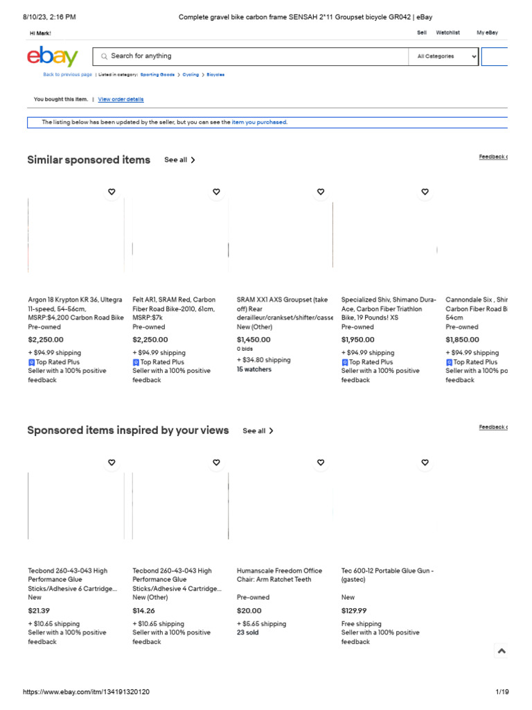 Complete Gravel Bike Carbon Frame SENSAH 2 - 11 Groupset Bicycle GR042 - Ebay | PDF | Adventure ...
