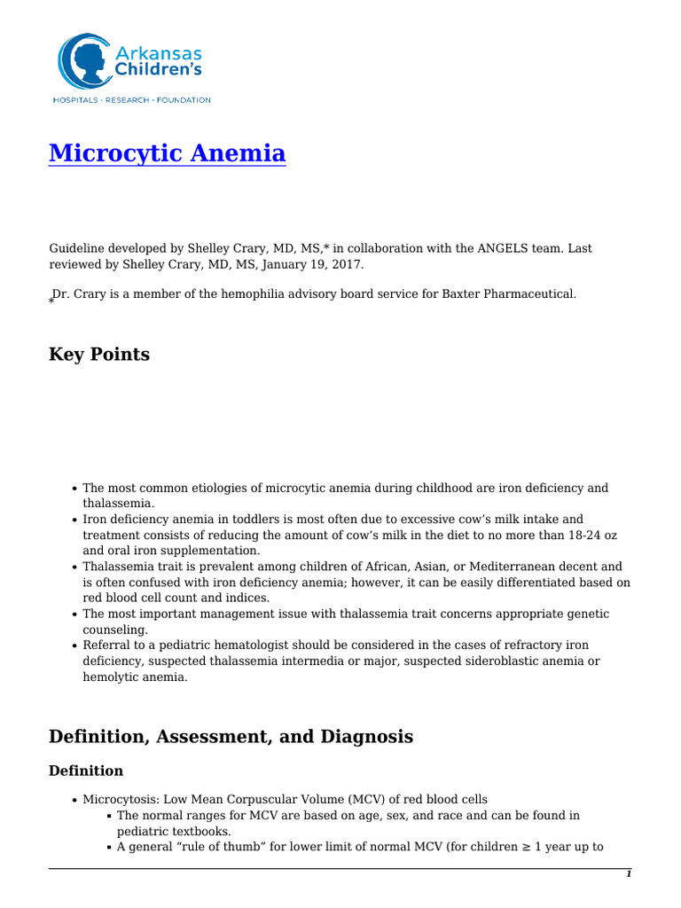 Microcytic Anemia | PDF | Anemia | Clinical Medicine