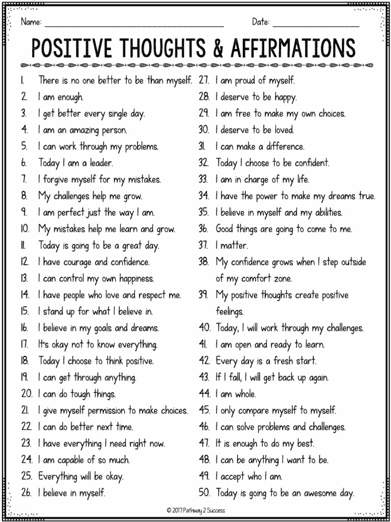 Positive Affirmations | PDF