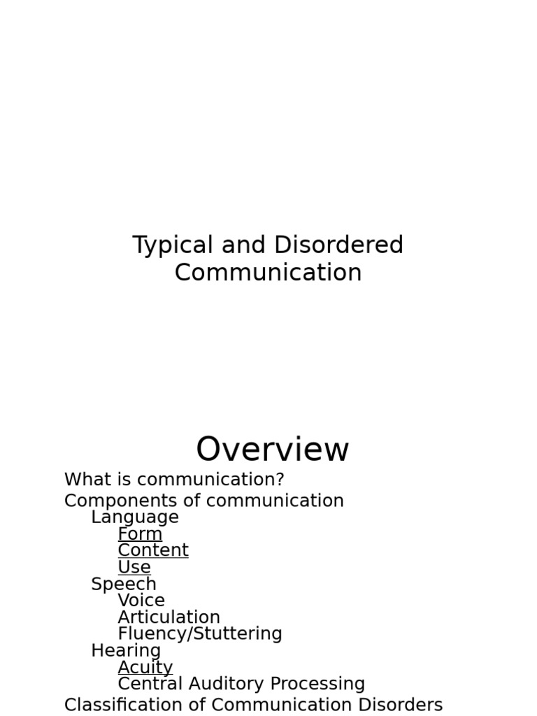 Typical and Disordered Communication | PDF | Speech | Word