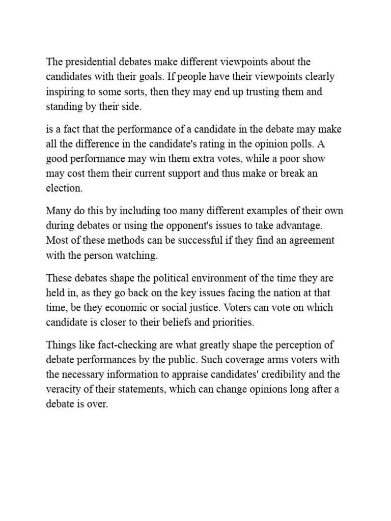 Debate Recap Discussion | PDF