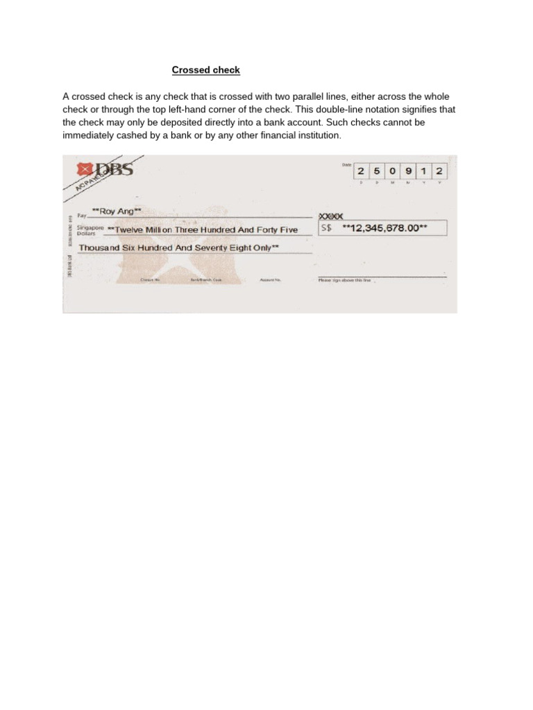 Crossed Cheque | PDF