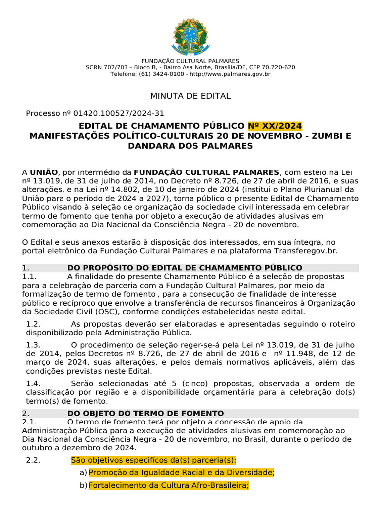 Minuta de Edital | PDF