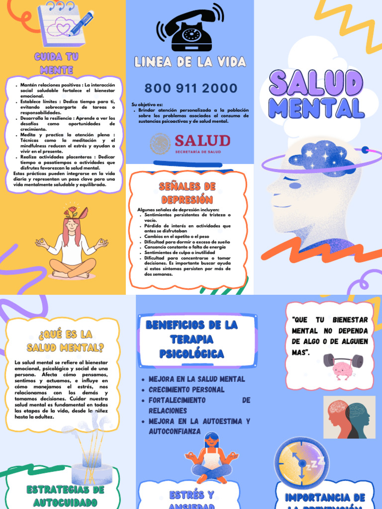 Triptico Salud Mental | PDF | Ansiedad | Mente