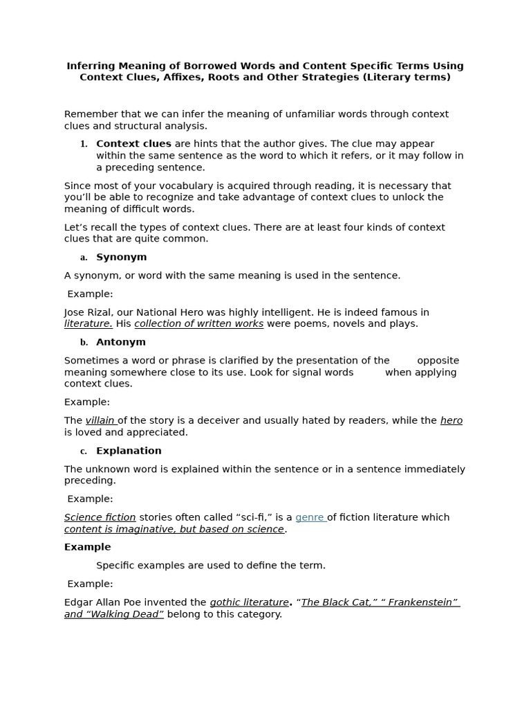 Lecture in English - 2nd Quarter | PDF | Word | Love