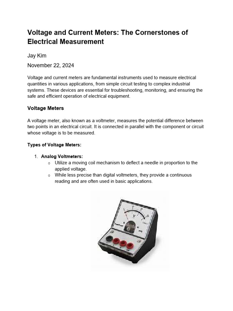 Voltage & Current Meters Guide | PDF | Electronic Engineering ...
