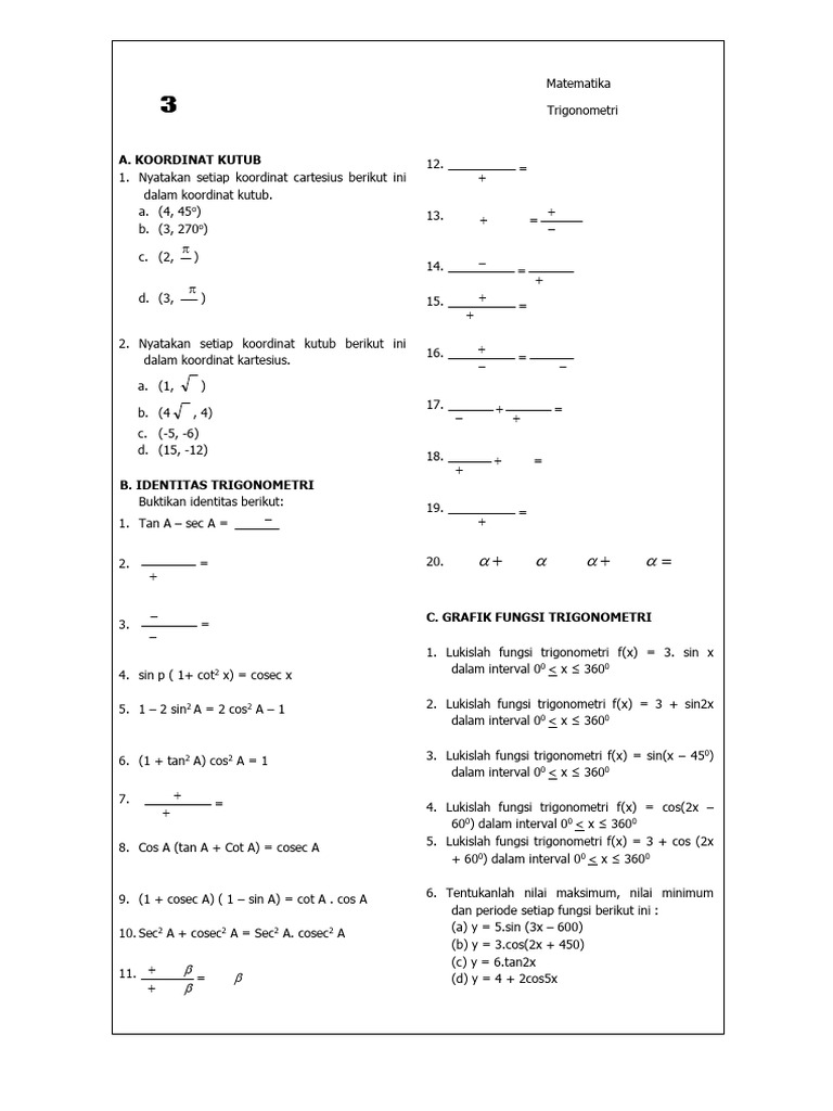 Latihan Soal 3 Trigonometri | PDF