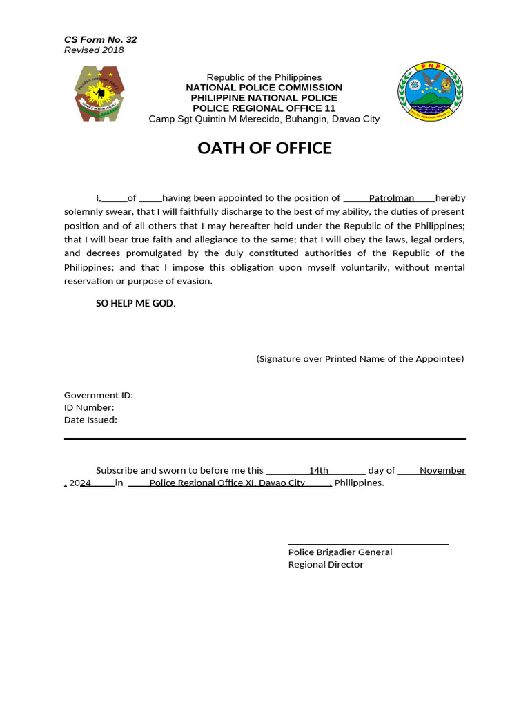 Oath OF OFfice | PDF