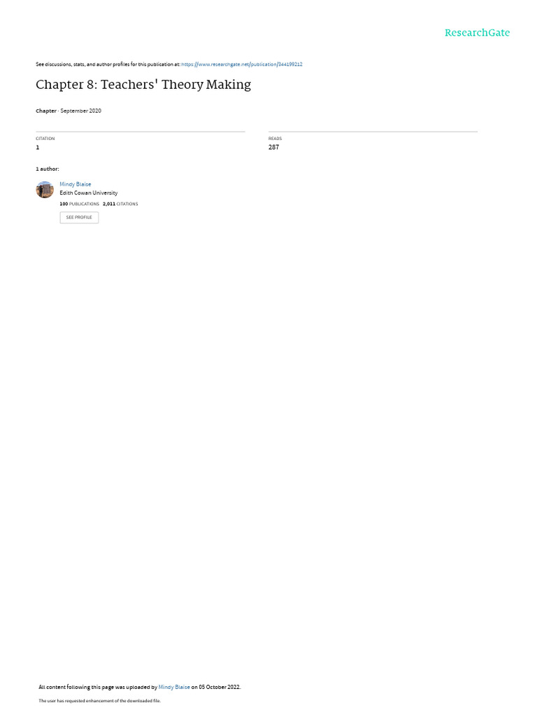 Teachers Theory Making | PDF