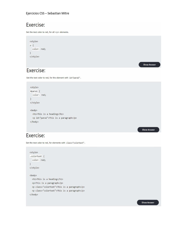 Ejercicios Css | PDF