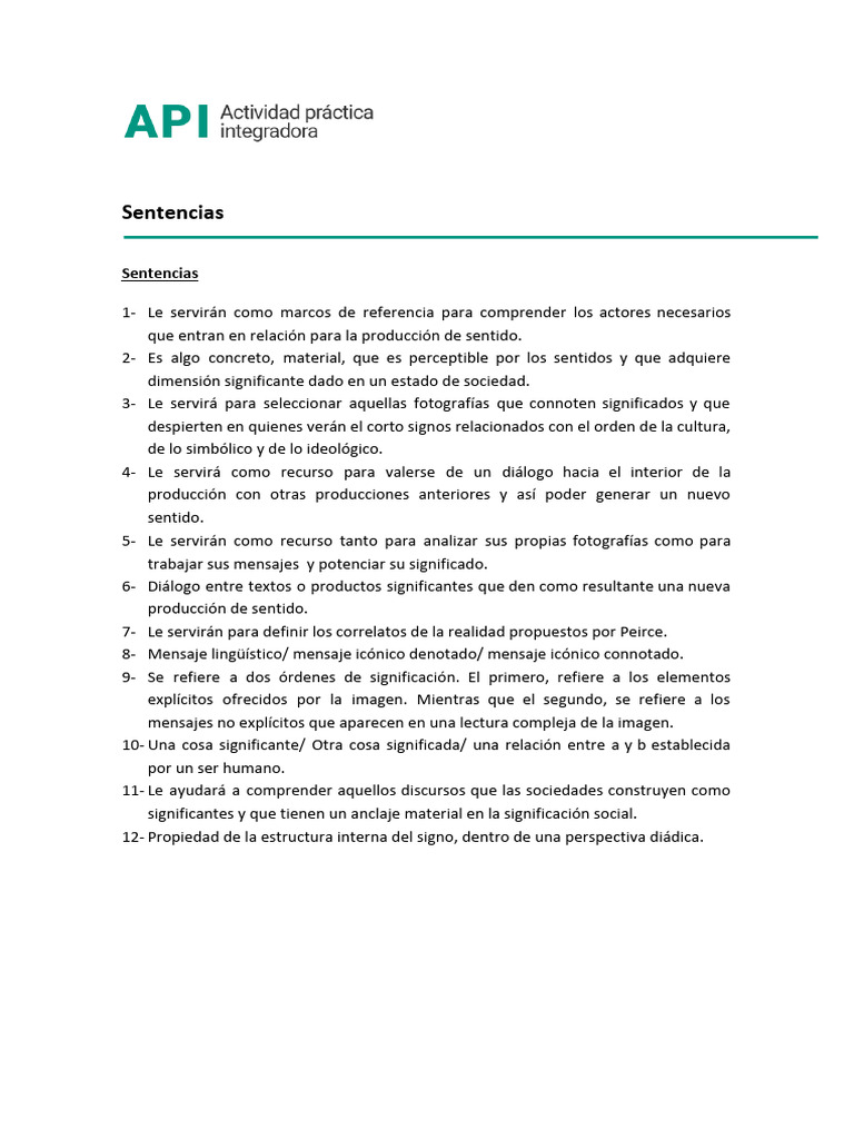 API2 - Sentencias | PDF | Filosofía
