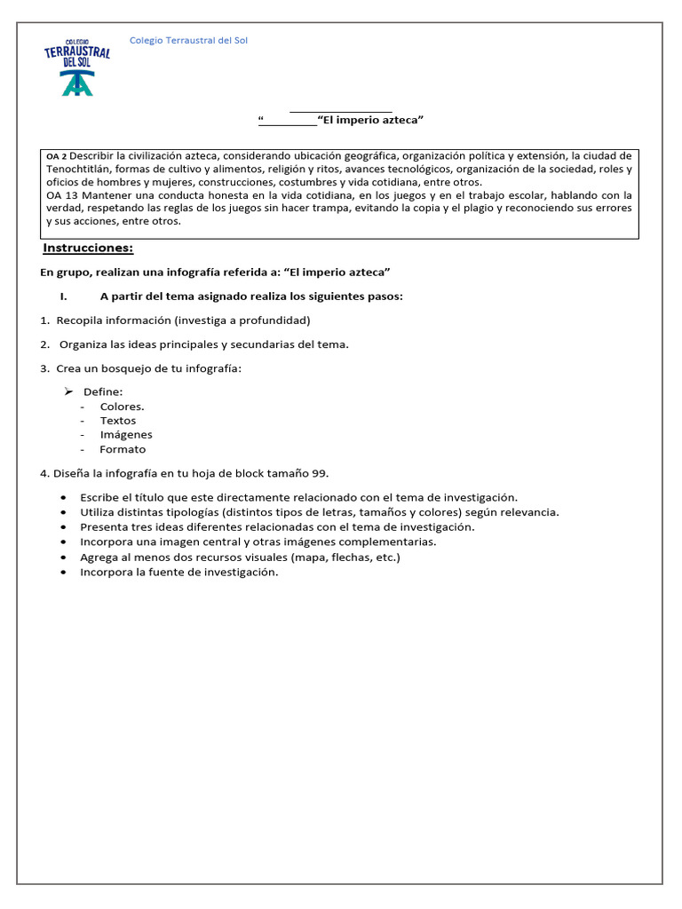 HISTORIA Infografía Aztecas | PDF | Infografia