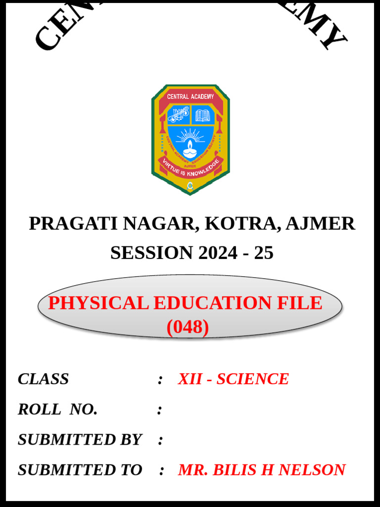 XII Science Physical Education File | PDF
