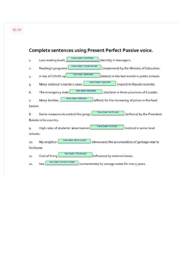 Present Perfect Passive Voice | PDF