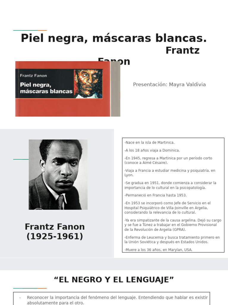 Frantz Fanon: Piel Negra y Lenguaje | PDF