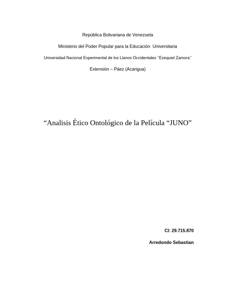 Análisis Ético de la Película Juno | PDF | Violación | Adopción
