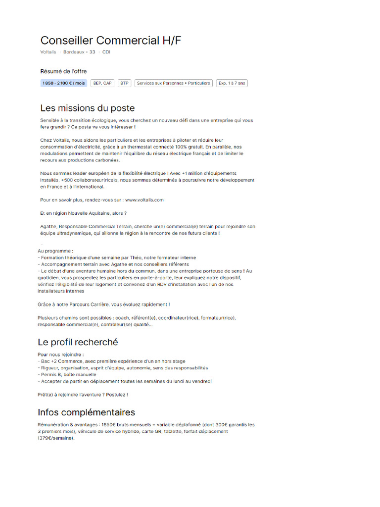 Offre D'emploi | PDF