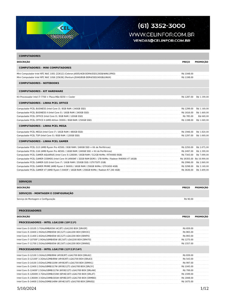 Tabela | PDF | Solid State Drive | Computer Data Storage
