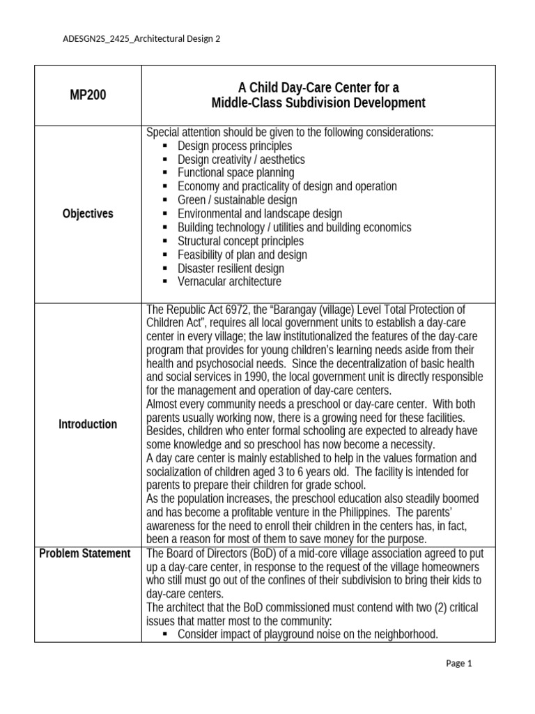 Day-Care Center Design Guidelines | PDF | Child Care | Design