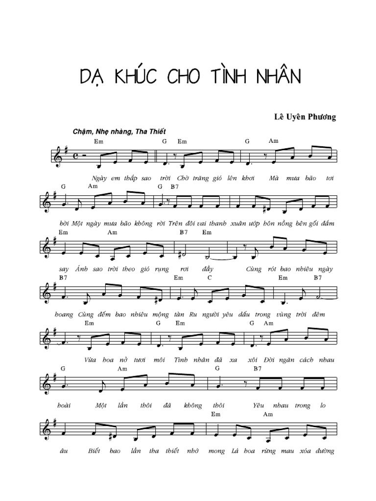 Da Khuc Cho Tinh Nhan @em (LUPKLTXN) - Le Uyen Phuong | PDF