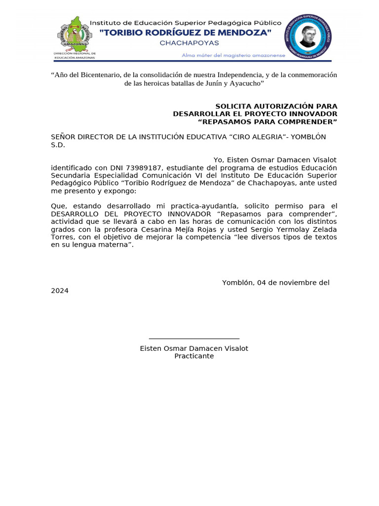 Solicitud de Aprobación Del Proyecto | PDF | Ciencias sociales | Viajes y turismo