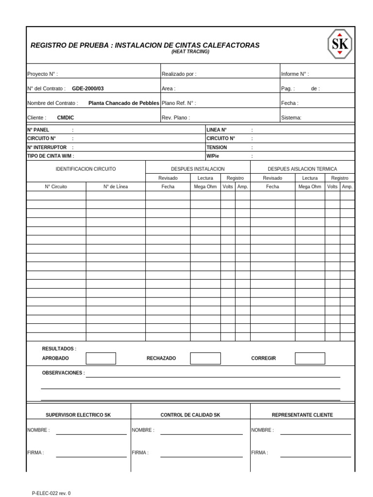 Inst - Cintas Calefactoras (Pelec - 022) | PDF