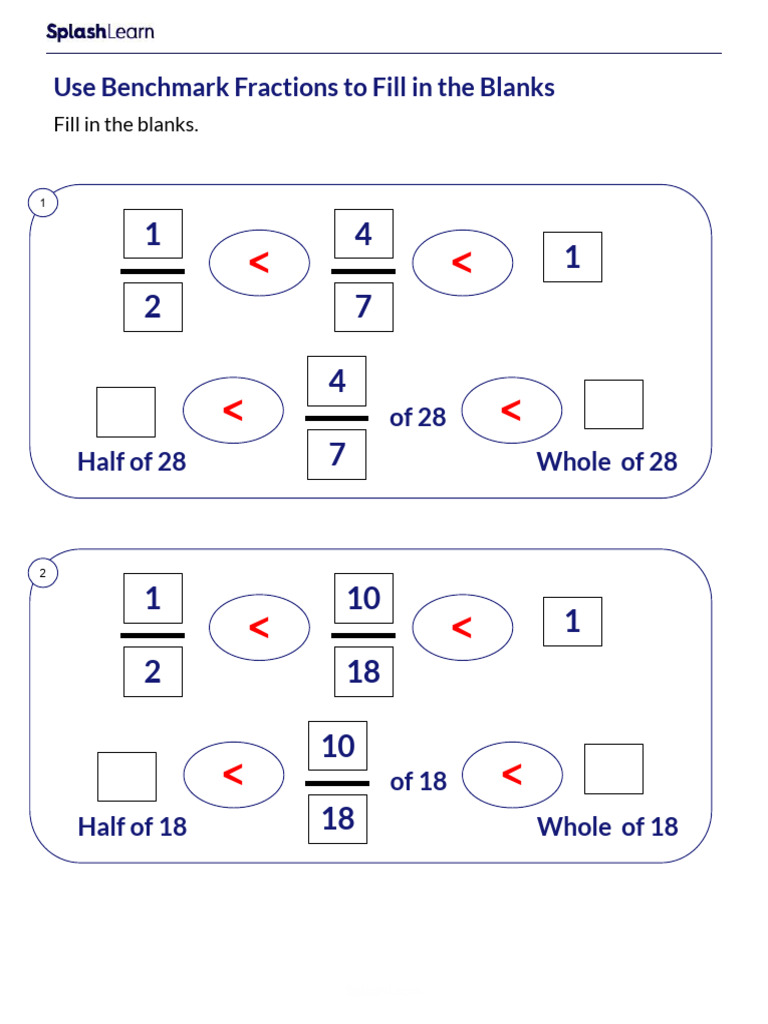 Find Fraction Products Using Benchmark Fractions Worksheet | PDF