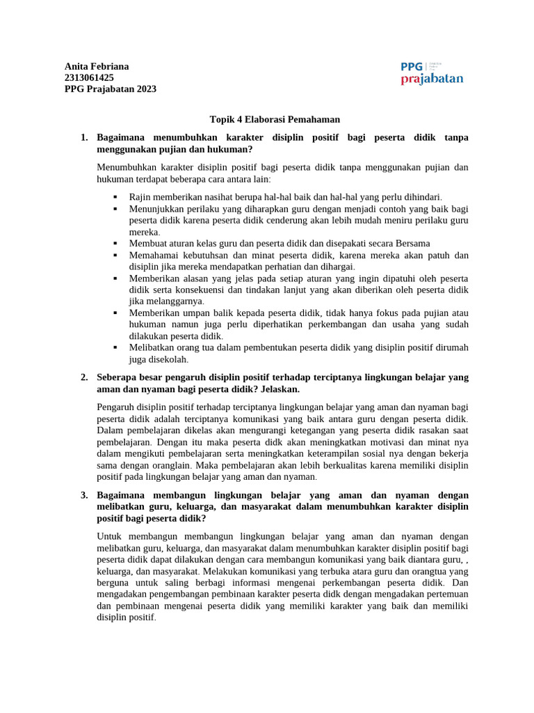 T4-6 Elaborasi Pemahaman Anita Febriana | PDF