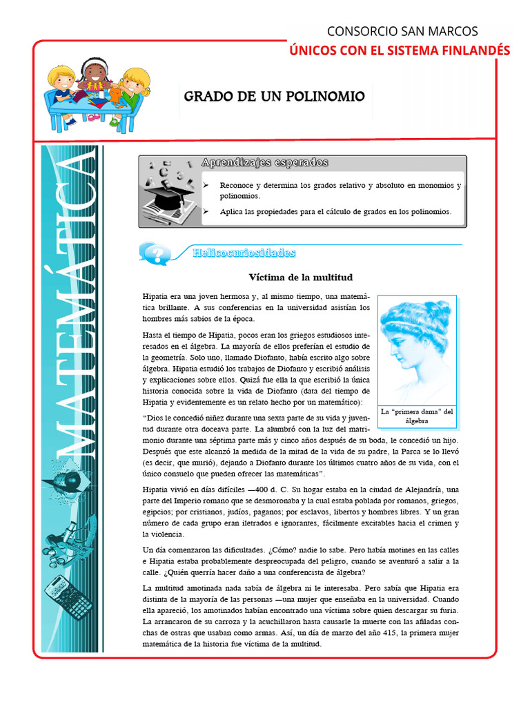 Grado de Un Polinomio | PDF | Matemáticas | Álgebra abstracta