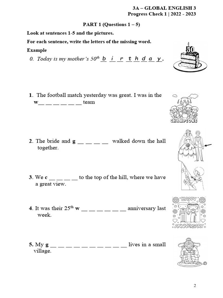 Grade 3 English Progress Check 1 | PDF