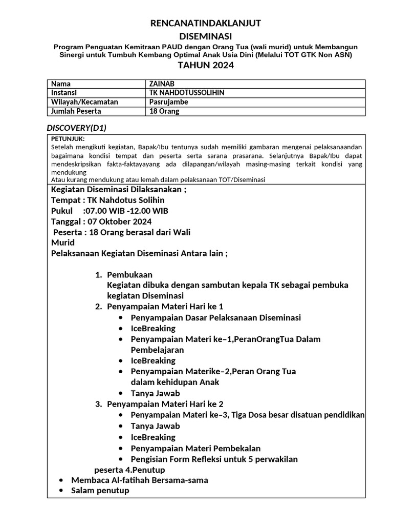 RTL - B.ZAINAB - TK - Nahdotus Solihin | PDF