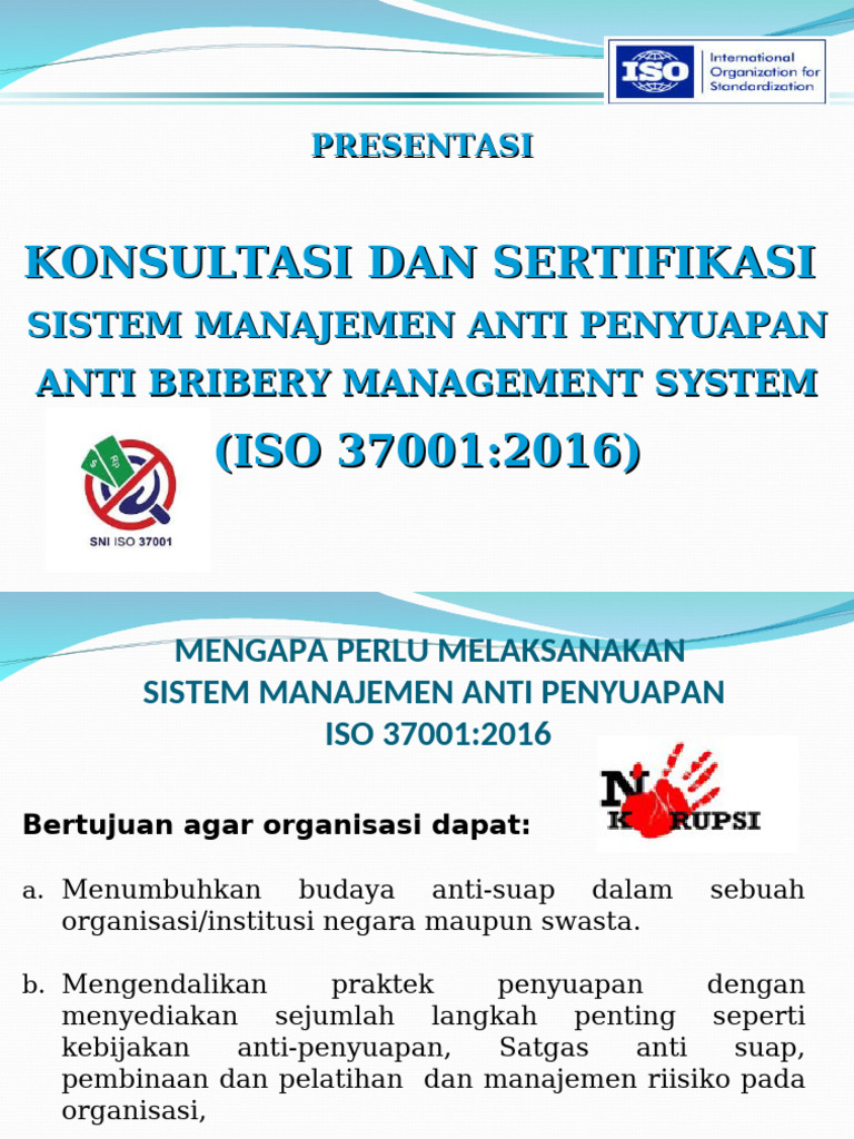 Presentasi - ISO 37001 - 2016 | PDF