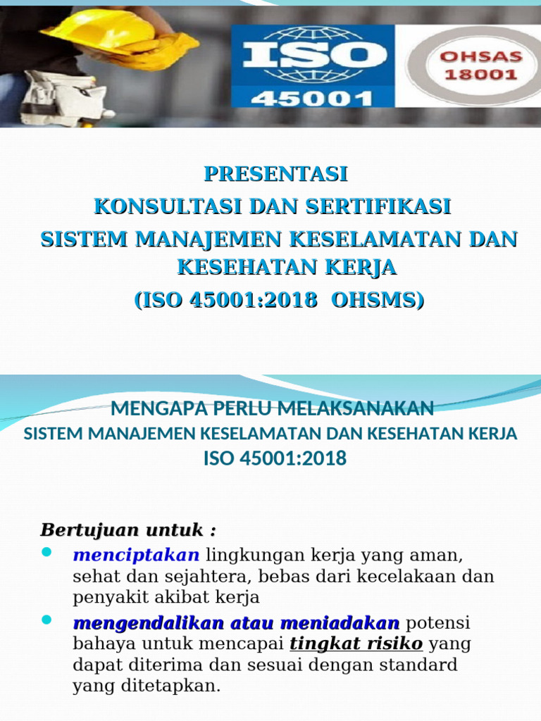 Presentasi - ISO 45001 - 2018 | PDF | Komputer | Teknologi & Rekayasa