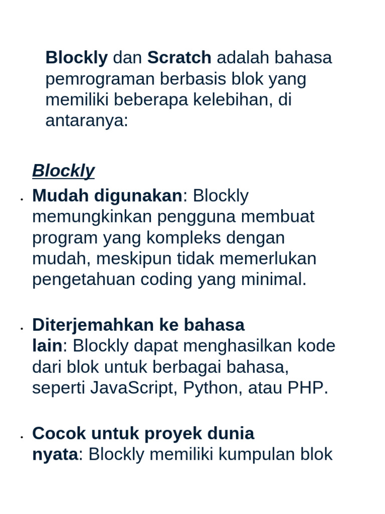 Perbandingan Blockly dan Scratch | PDF