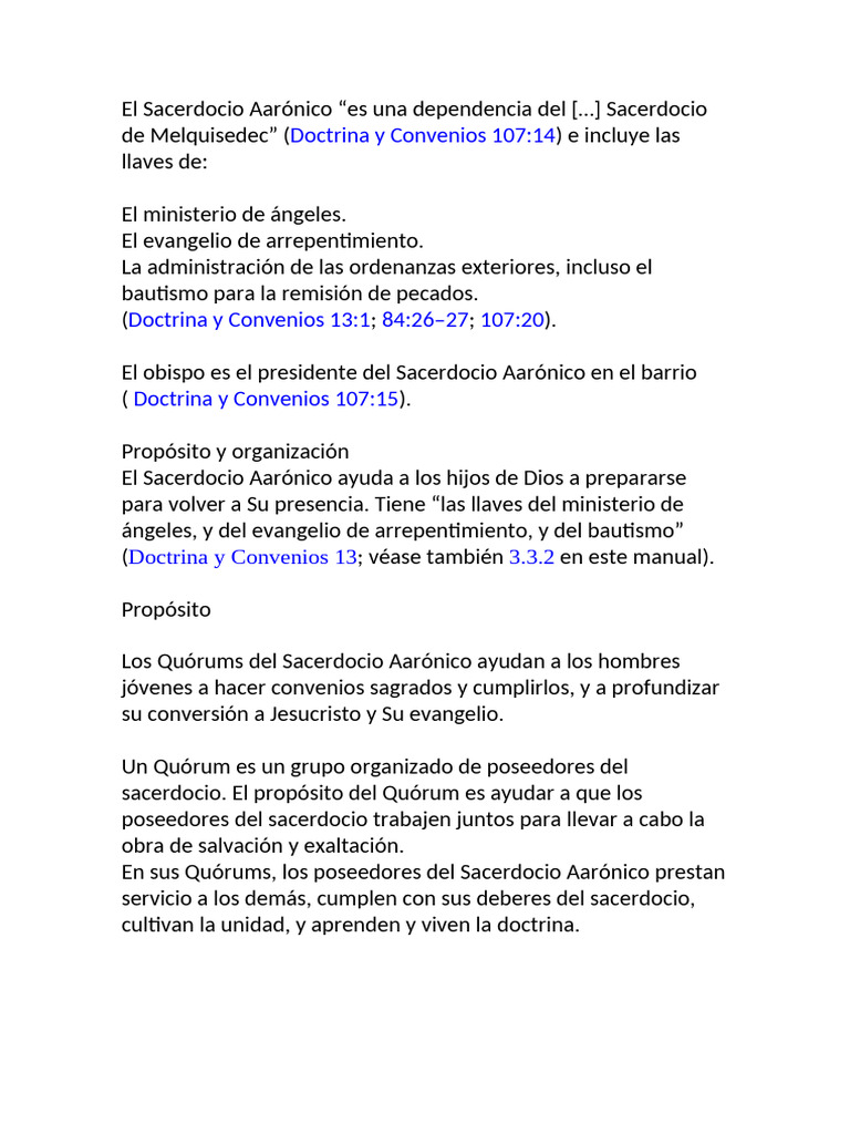 El Sacerdocio Aarónico | PDF | Sacerdote | Creencia religiosa y doctrina