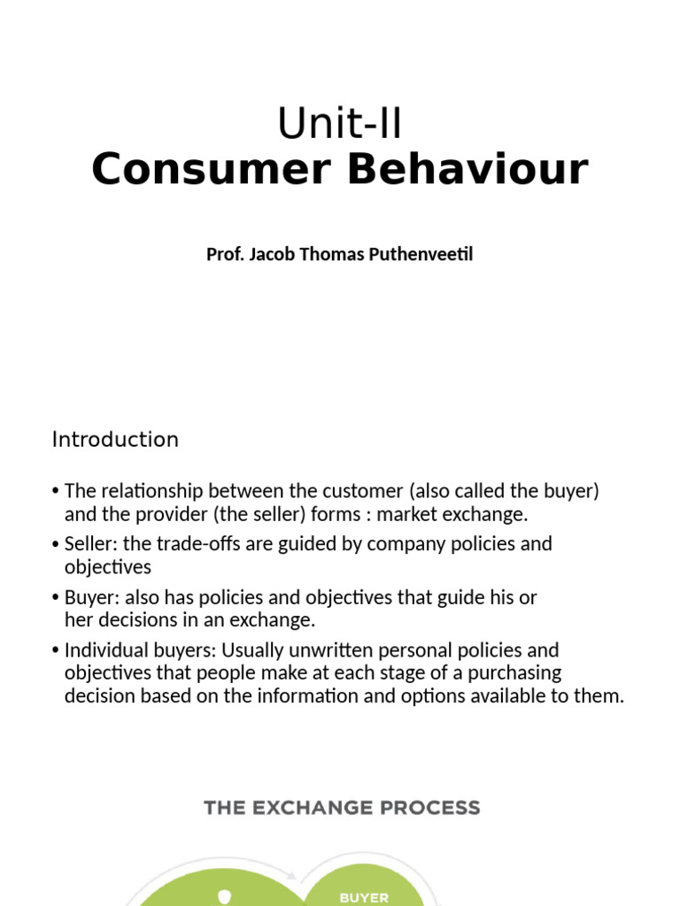 Unit 2 PPT 1 | PDF | Behavior | Consumer Behaviour