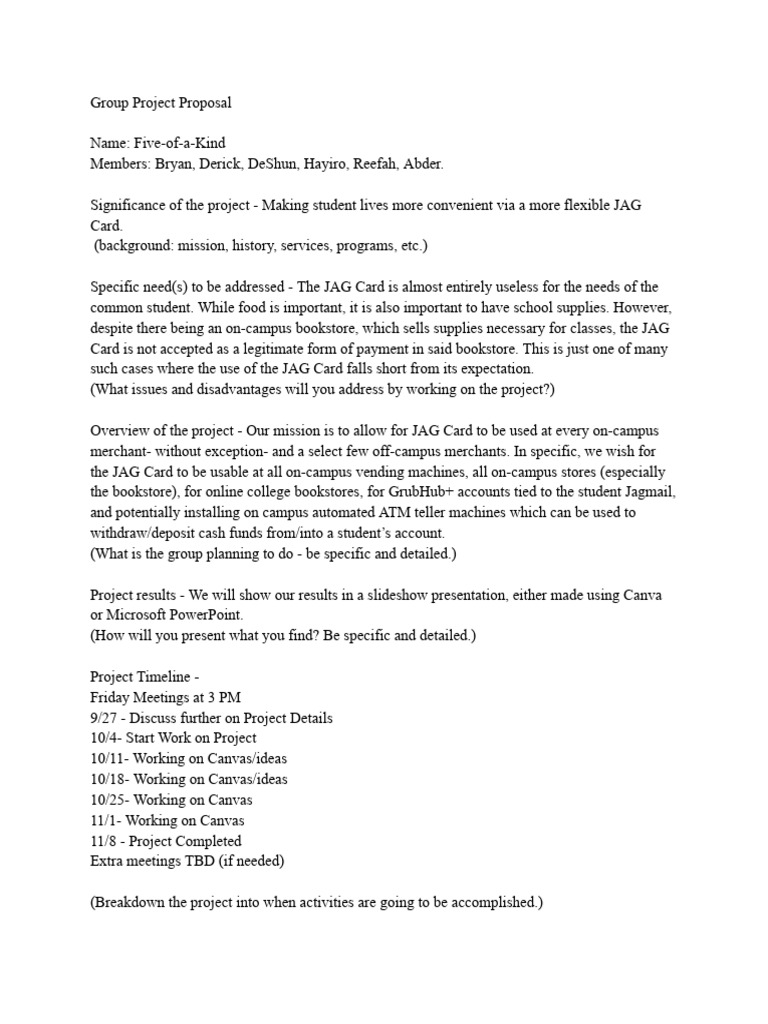 Group Project Proposal | PDF