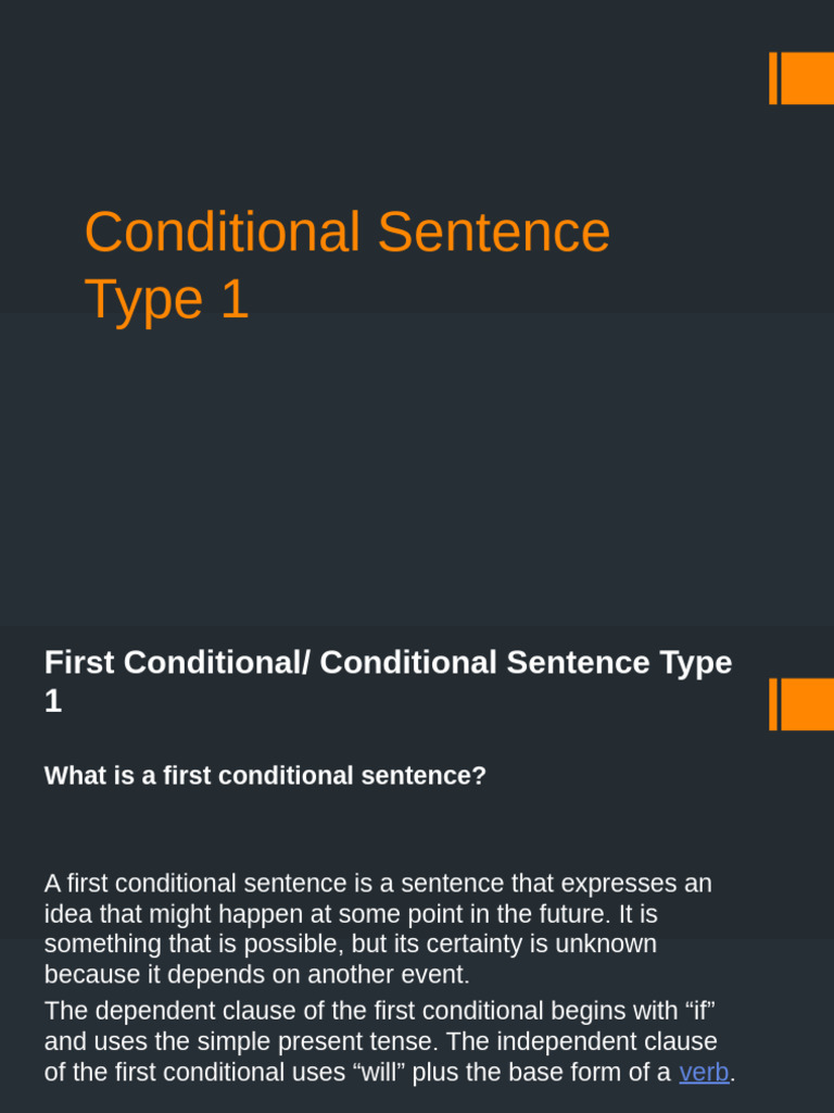 Conditional Sentence Type 1 | PDF | Language Arts & Discipline | Poetry