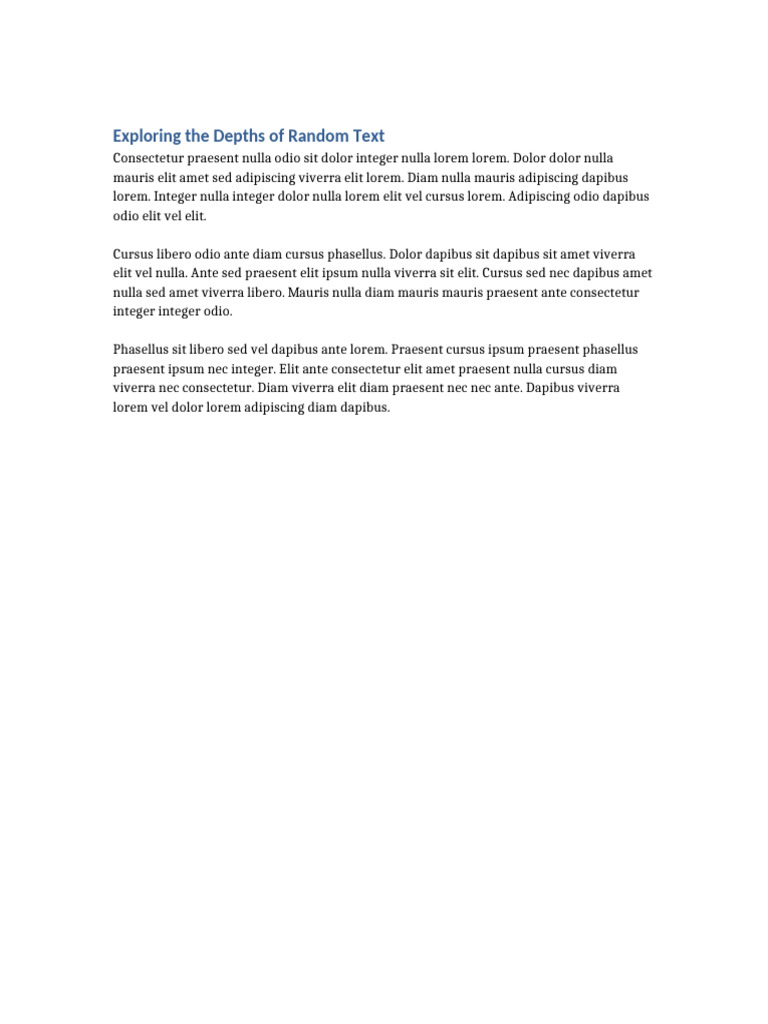 Exploring The Depths of Random Text | PDF